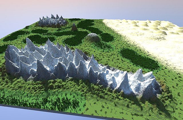 Realistic Terrain - Mountain and Desert Terrain Test Minecraft Map