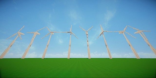 Modern Eco Village | Wind Turbines Minecraft Map