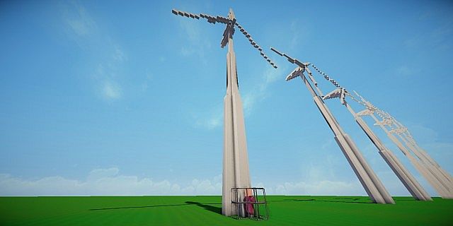 Modern Eco Village | Wind Turbines Minecraft Map