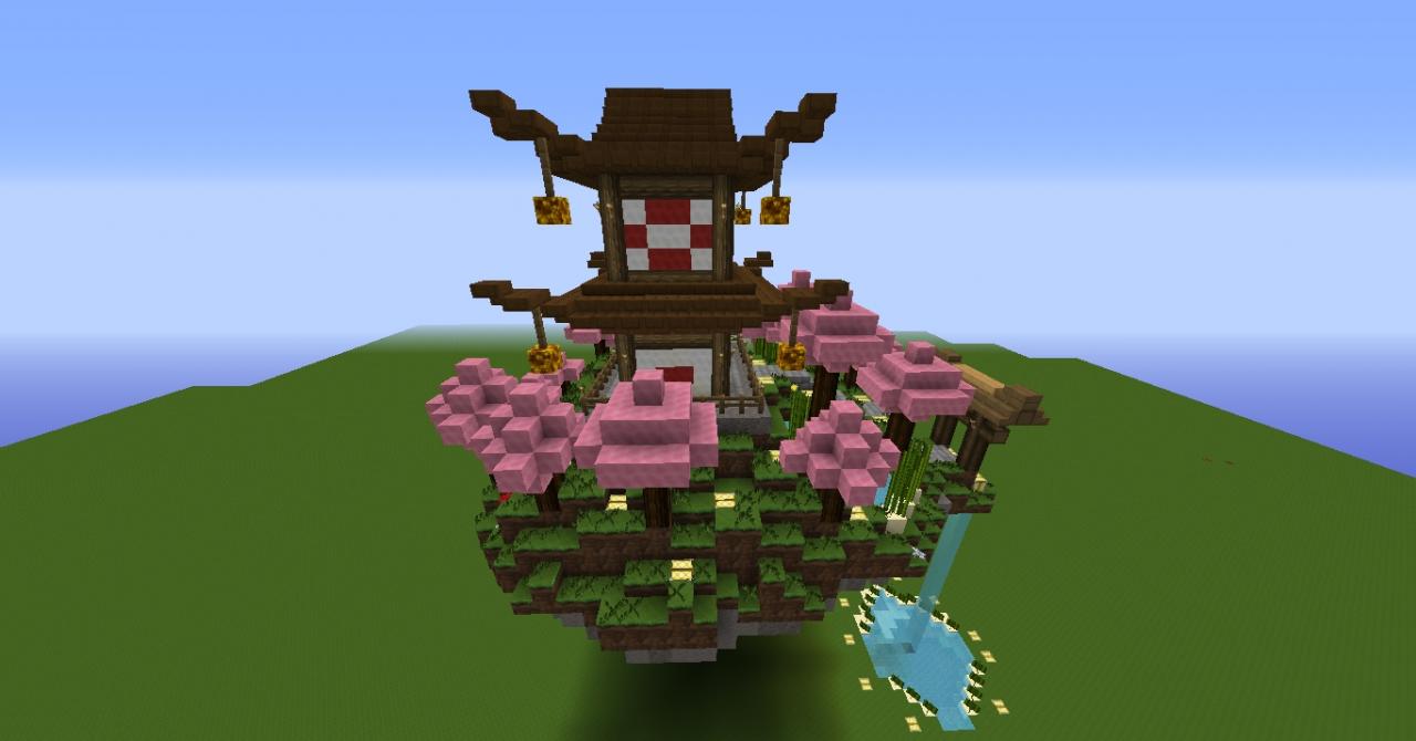 Japanese Shrine on a floating island Minecraft Map