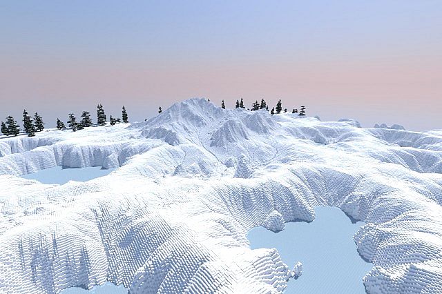 Frozen Peaks I A custom glacier terrain Minecraft Map