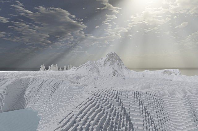 Frozen Peaks I A custom glacier terrain Minecraft Map