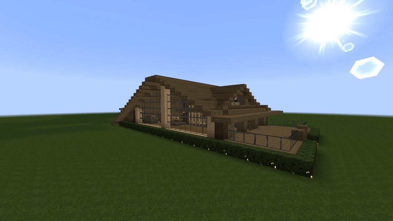 Modern wood house Minecraft Map