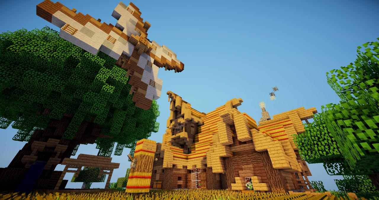Fantasy Farm House + Windmill tree! Minecraft Map