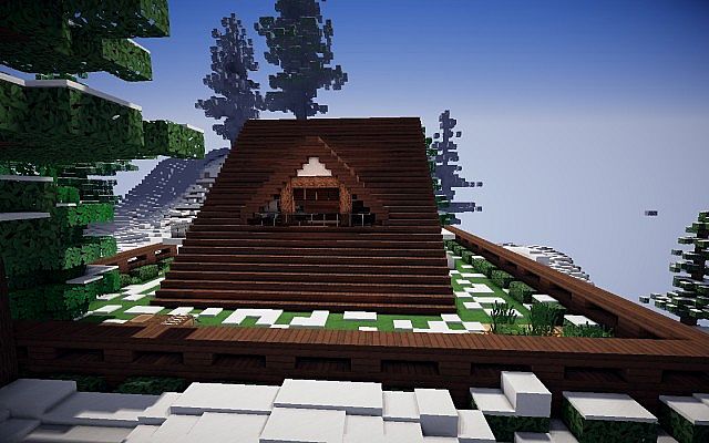 Snowvale Modern A-Frame House Minecraft Map