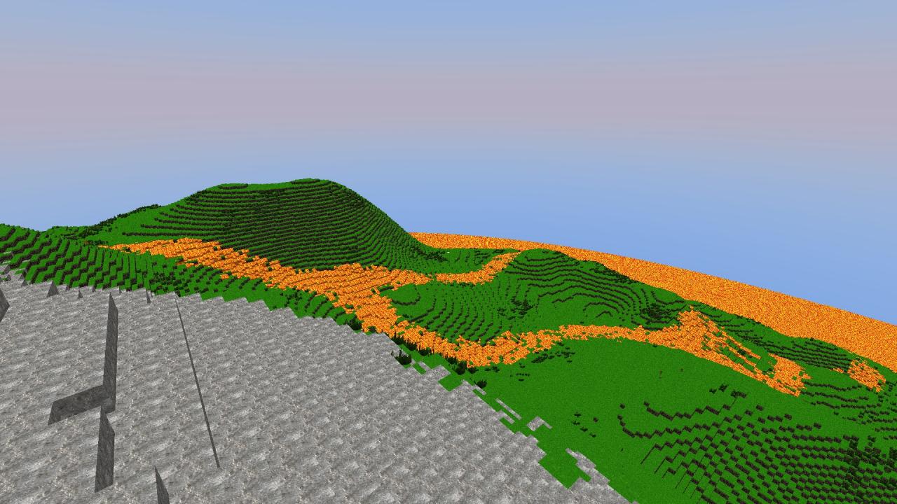 Giant volcano Minecraft Map