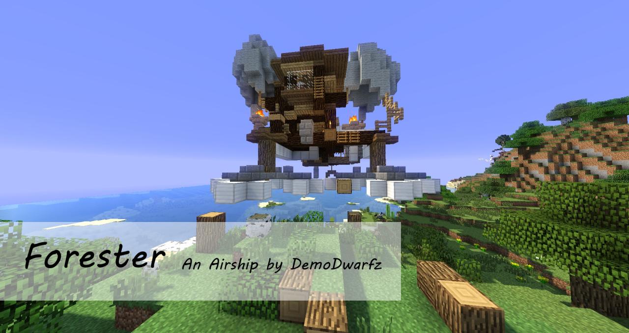 "Forester" an airship by DemoDwarfz Minecraft Map