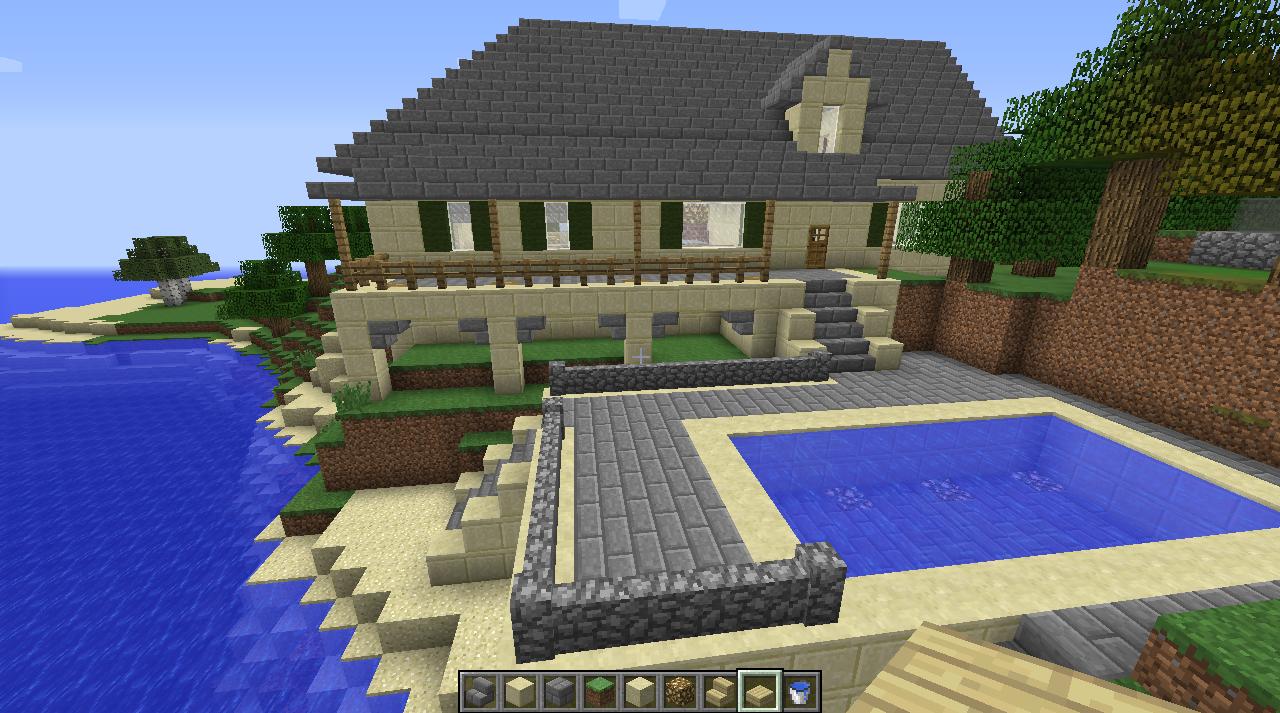 Lake House with Pool Minecraft Map