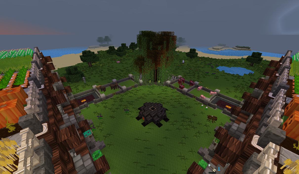 Hexxit long house Minecraft Map