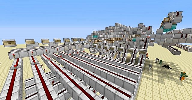 8 Bit Alu with Comparator, Right Shift and Alu Op Decoder Minecraft Map