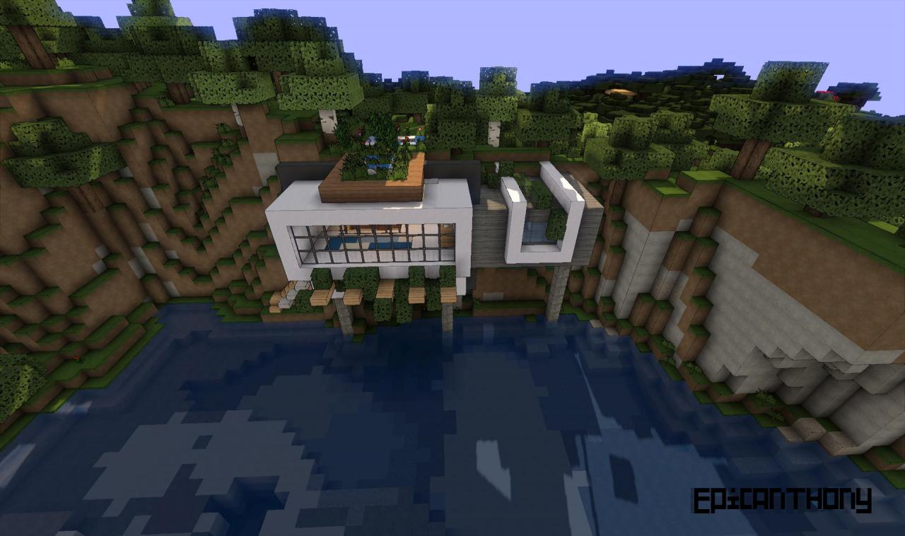 Modern Cliff-side House Minecraft Map
