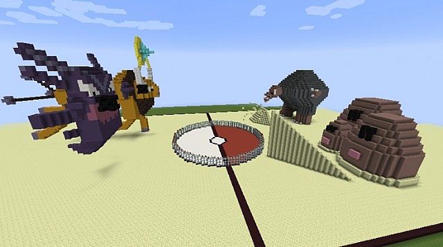 Arena with Pokemon battle around it Minecraft Map