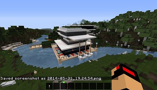 Modern hill side house Minecraft Map