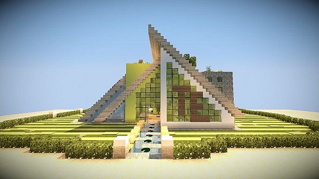 Modern A-Frame House+Cinematic Minecraft Map
