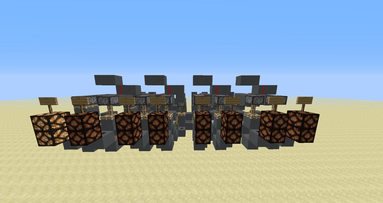 8 bit 4 Tick Piston Adder Minecraft Map