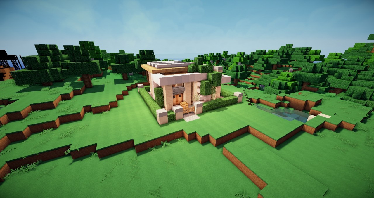 12x12 modern plot house Minecraft Map