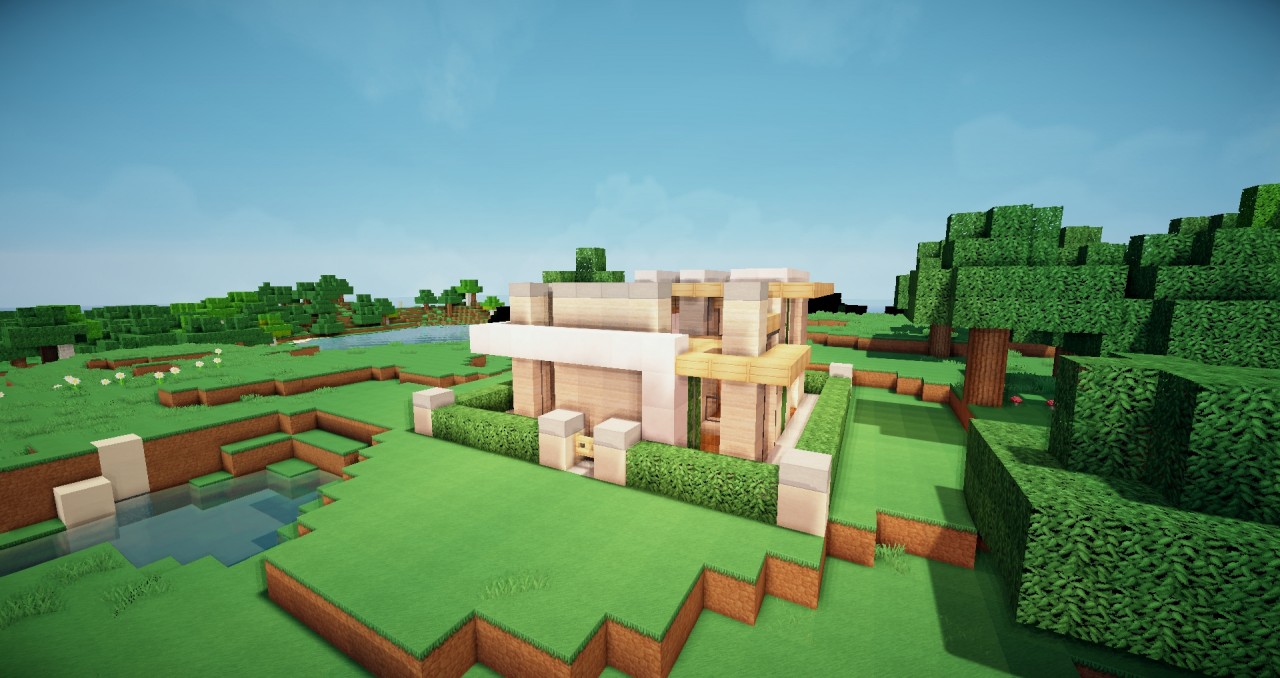 12x12 modern plot house Minecraft Map