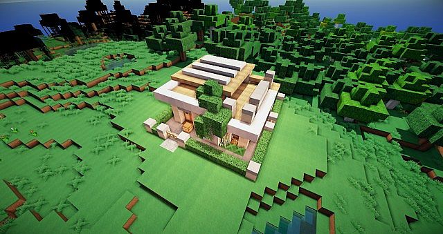 12x12 modern plot house Minecraft Map
