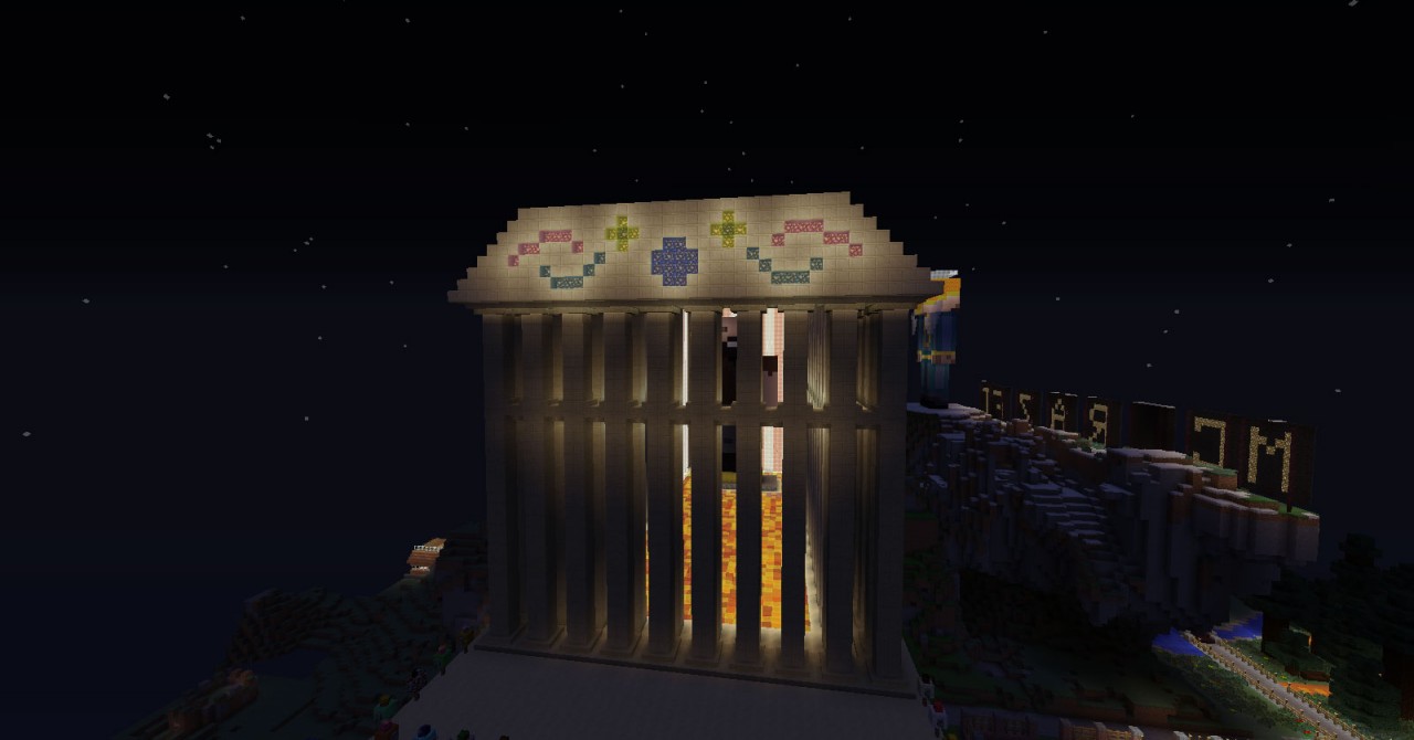 Minecraft Parthenon with the statue Notch Minecraft Map