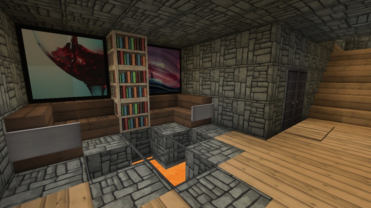 Inside mountain house Minecraft Map