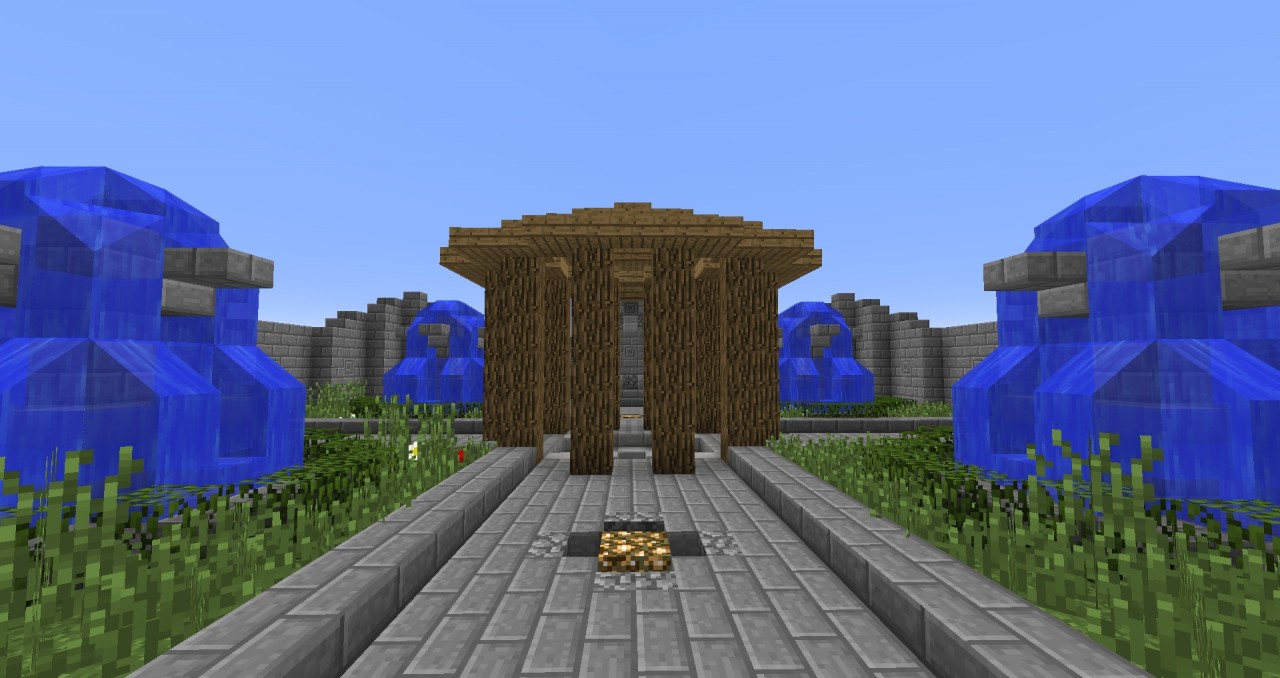 Circular/semi-rectangular small server spawn Minecraft Map