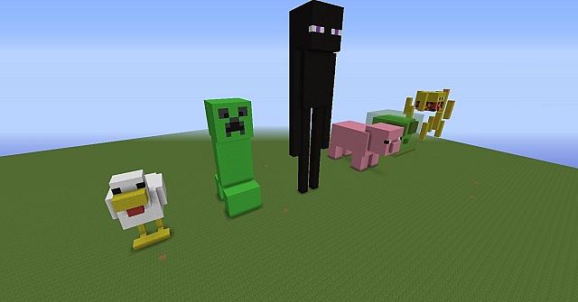 Pixel Art Simple Mobs Minecraft Map
