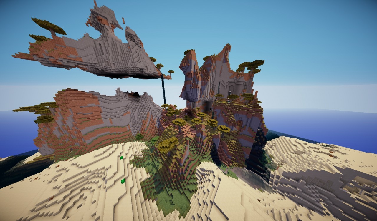 Seed :: 2 Villages, 2 Desert Temples, and a Wacky Savannah Minecraft Map