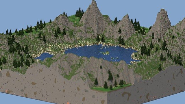 Mountainous Lake Basin - Custom Terraform [Download - Playable ...