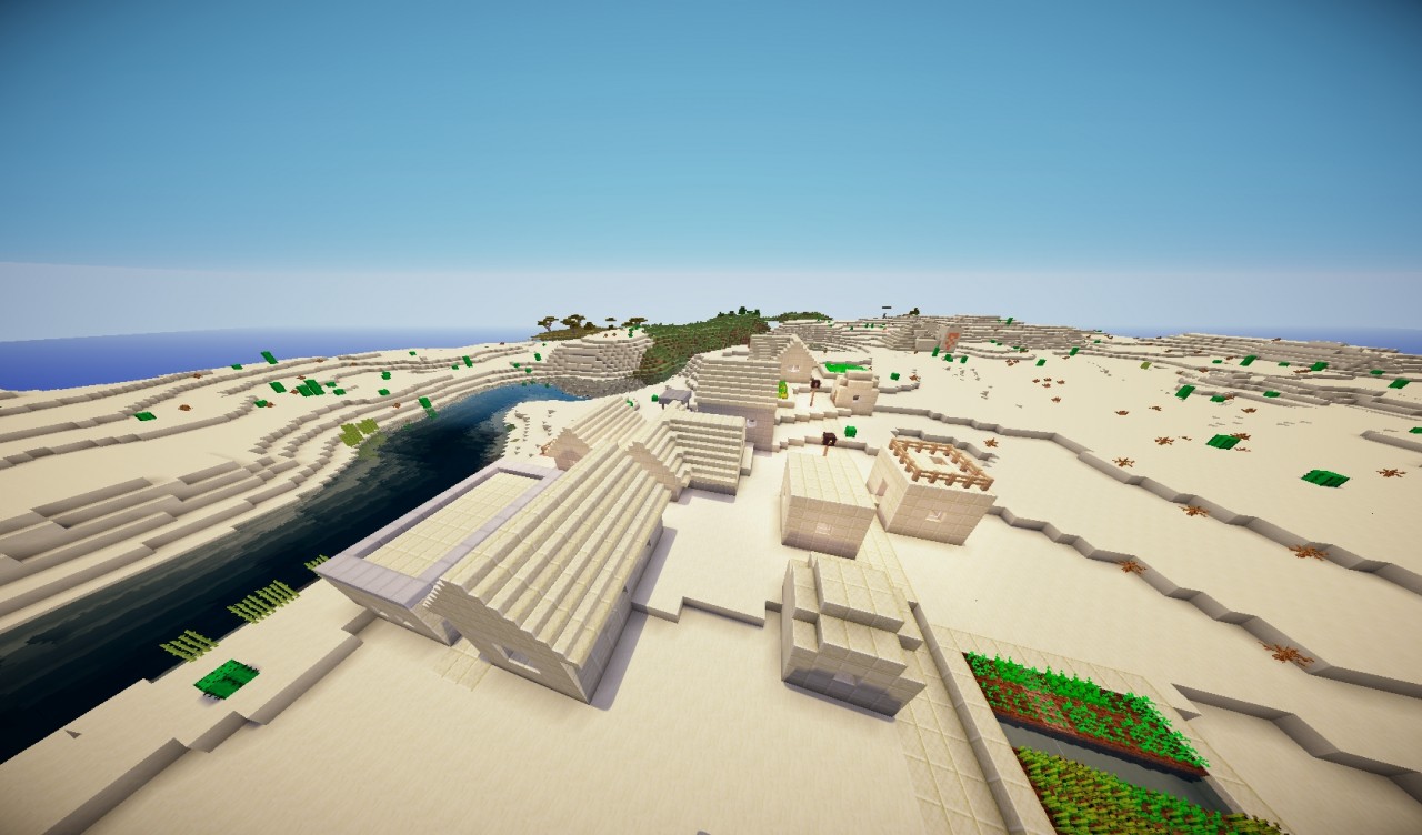 Seed :: 2 Villages, 2 Desert Temples, and a Wacky Savannah Minecraft Map