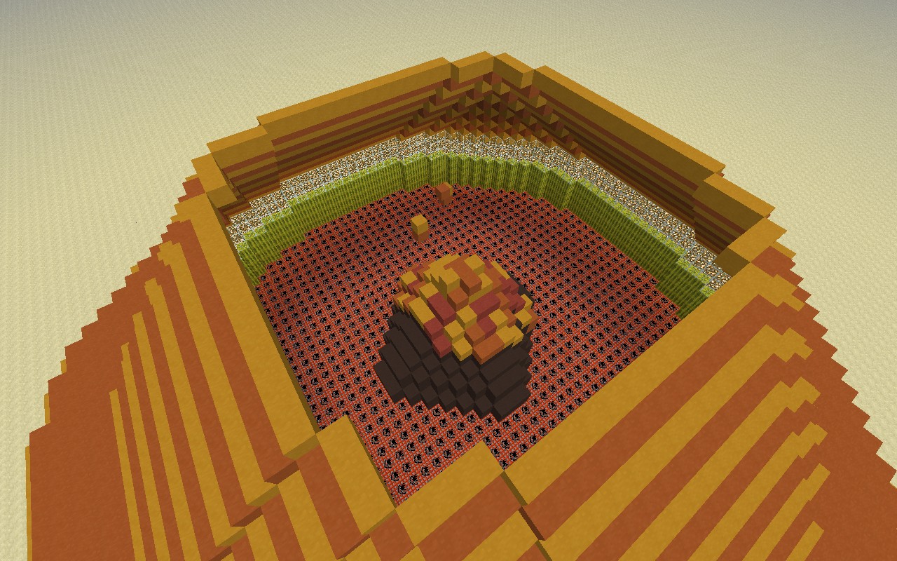 Volcano Bow Spleef Arena Minecraft Map