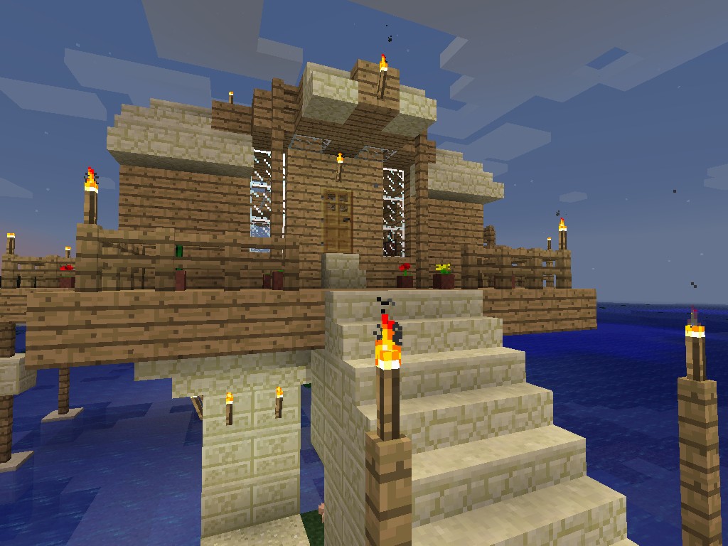 Nice house, Above water. Minecraft Map