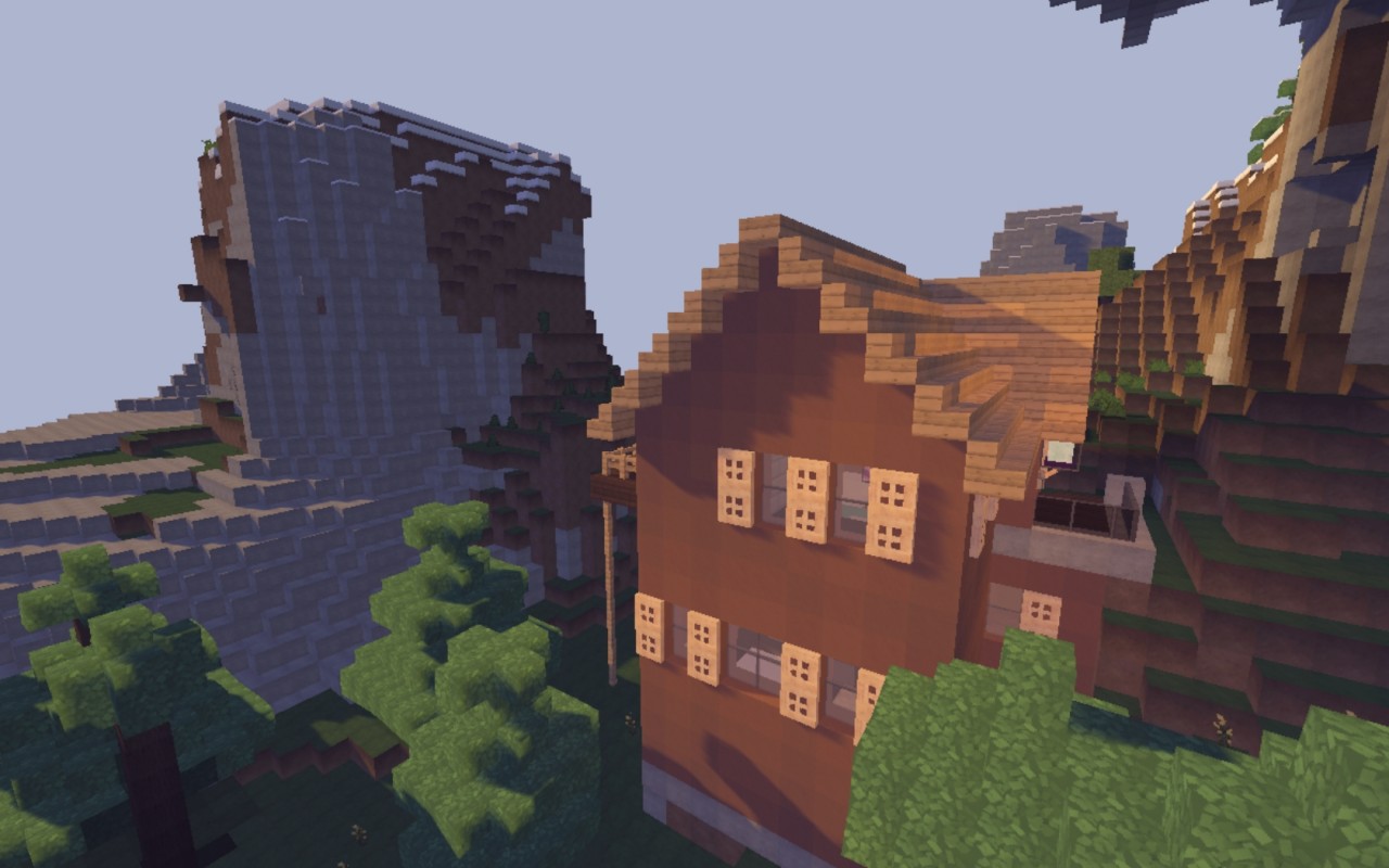 traditional house on a hill Minecraft Map