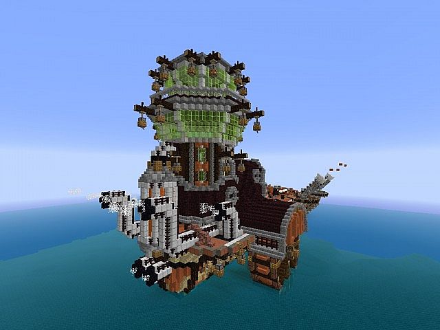 Port-plane steampunk / futuristic Minecraft Map
