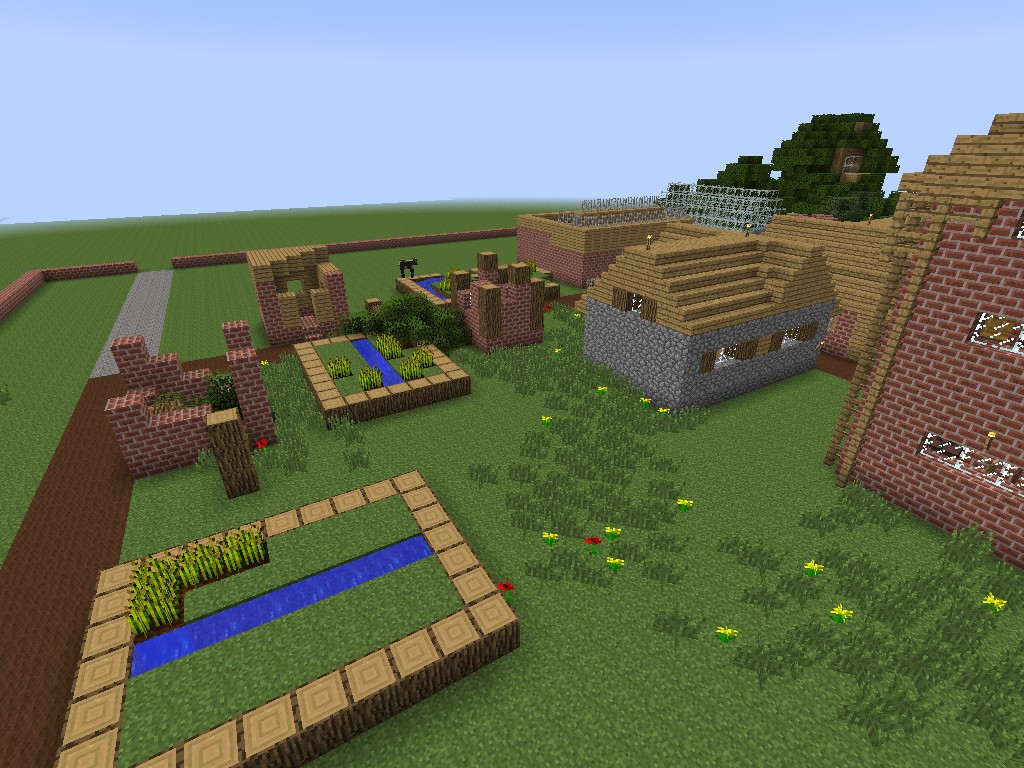 A village converted into bricks and new buildings Minecraft Map