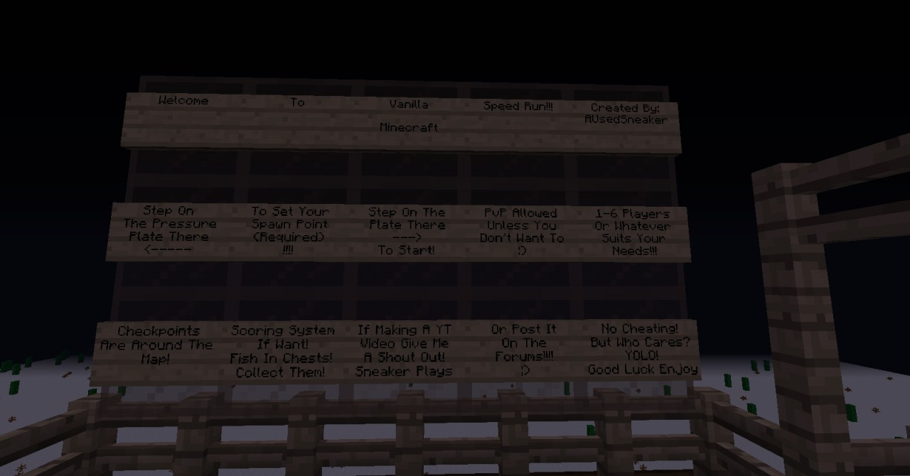 Vanilla Minecraft Speed Run Minecraft Map