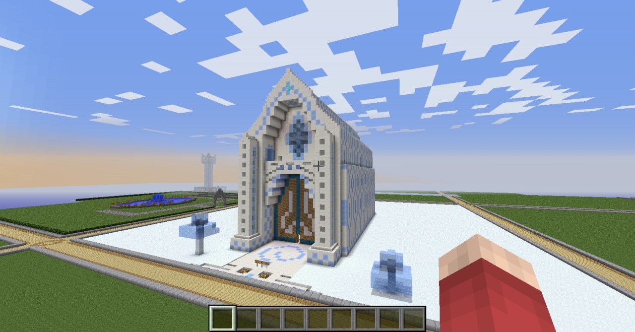 Small Ice Church and Village PlotMe Minecraft Map