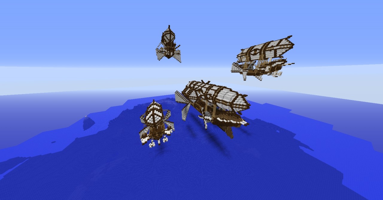 SteamPunk Air Ship Fleet Minecraft Map