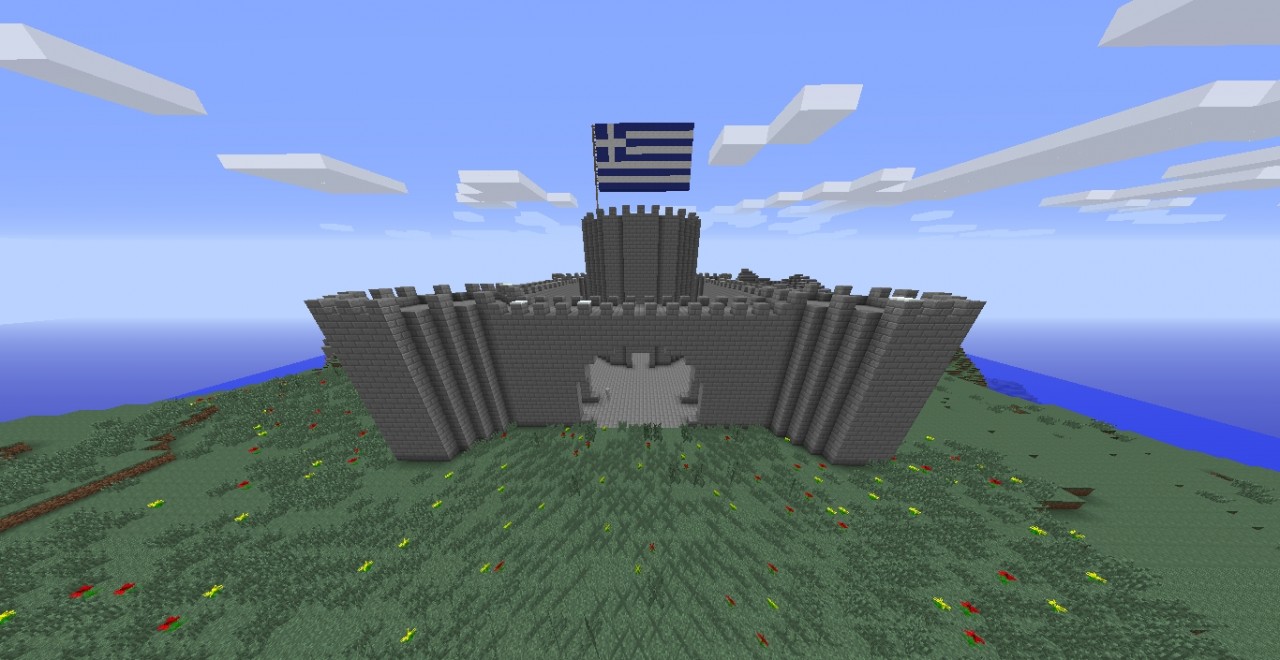 Castle With Greek Flag (For Server too) Minecraft Map
