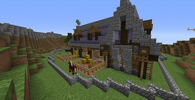 Drowen Ranch - A Medieval House, Barn, and Farm Minecraft Map