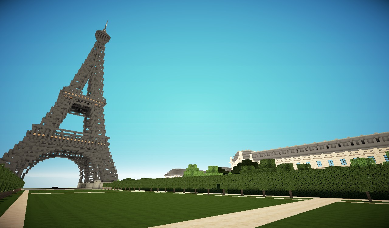 Eiffel tower and Champ du Mars Paris Minecraft Map