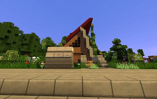 Modern A-Frame Natural Styled House Minecraft Map