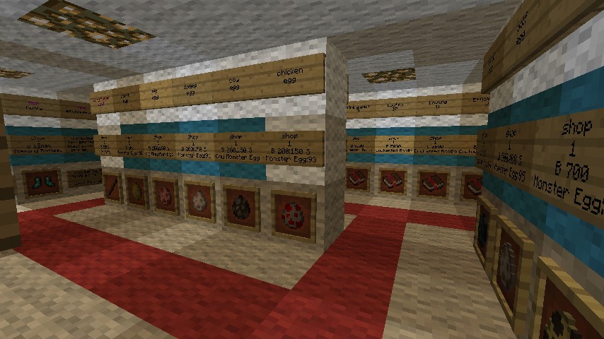 Shop - all items up to version 1.7. Minecraft Map