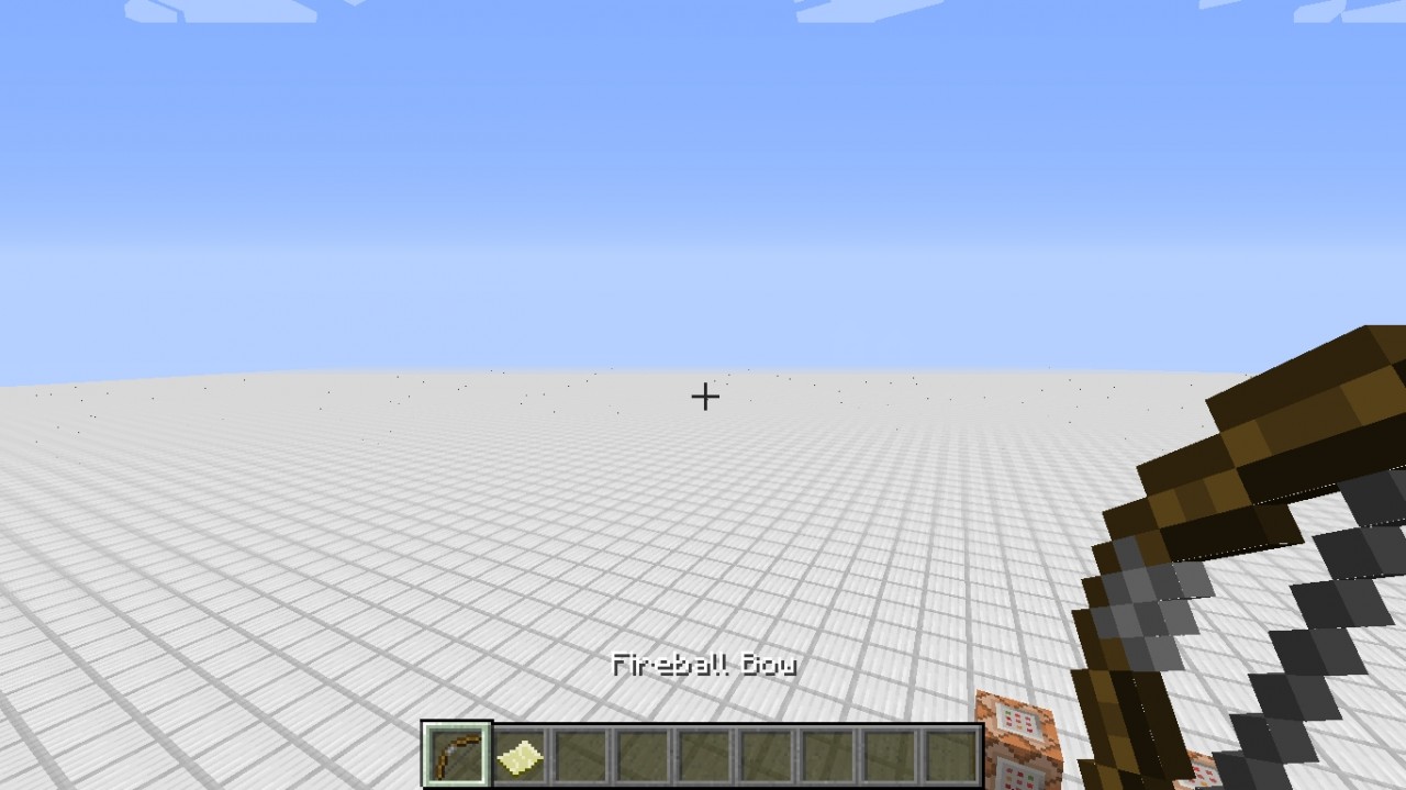Fireball Bow command block use a 1.8 snap shot Minecraft Map