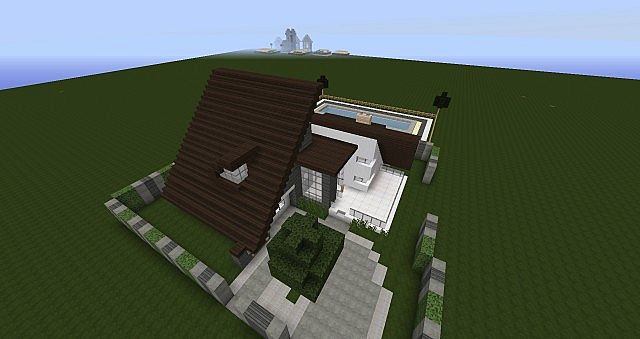 Minecraft Working Garage with cool modern house Minecraft Map