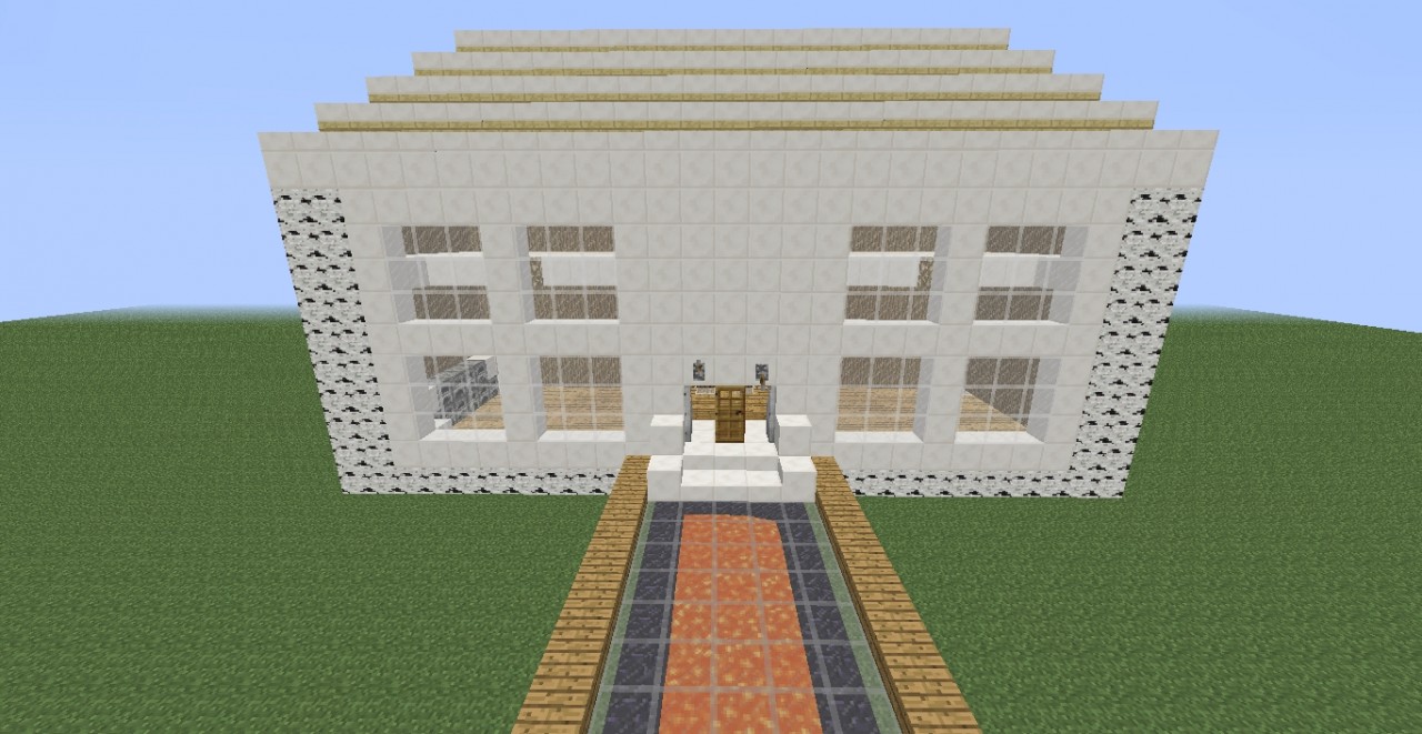 Minecraft: quartz and wood Mansion w/ pool Minecraft Map