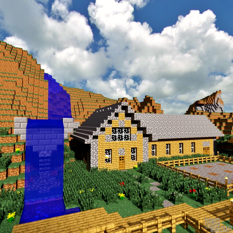 Survival Base with Farm and Greenhouses Minecraft Map