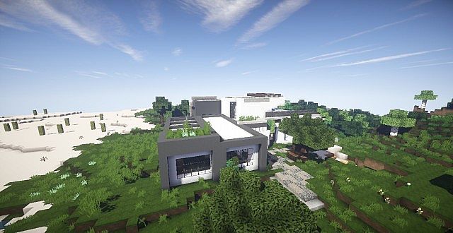 Modern House near a forest Minecraft Map
