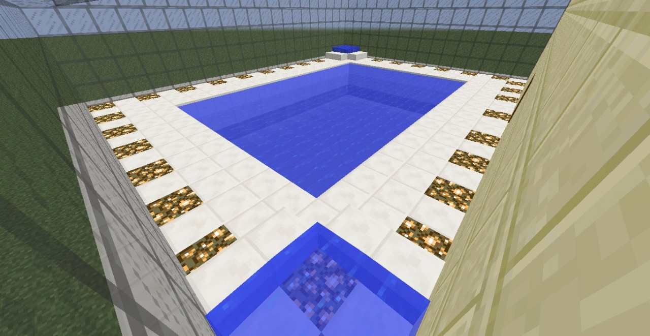 quartz and sandstone mansion w/ pool and hotub Minecraft Map