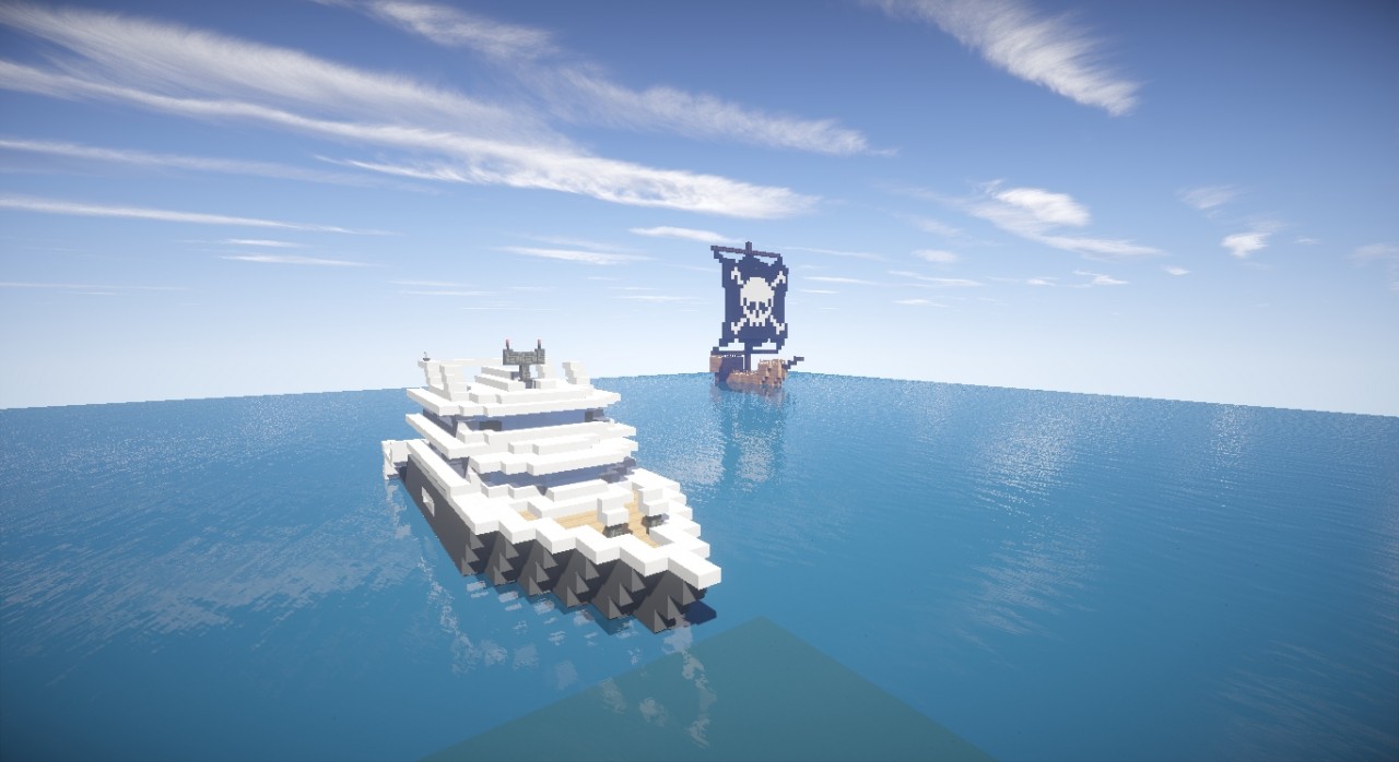 small yacht , pirate ship and zombie boat Minecraft Map