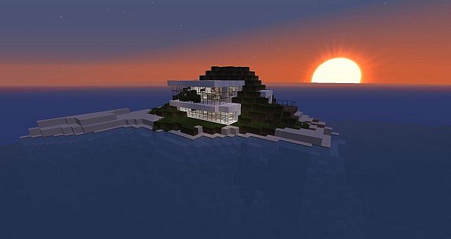 Minecraft modern island house Minecraft Map
